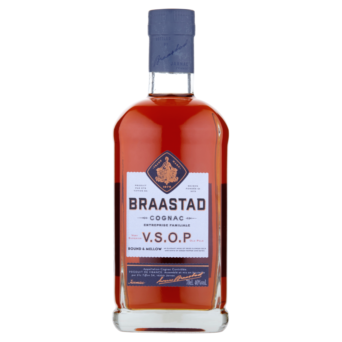 Braastad Cognac V.S.O.P Round & Mellow 40% | Bordershop